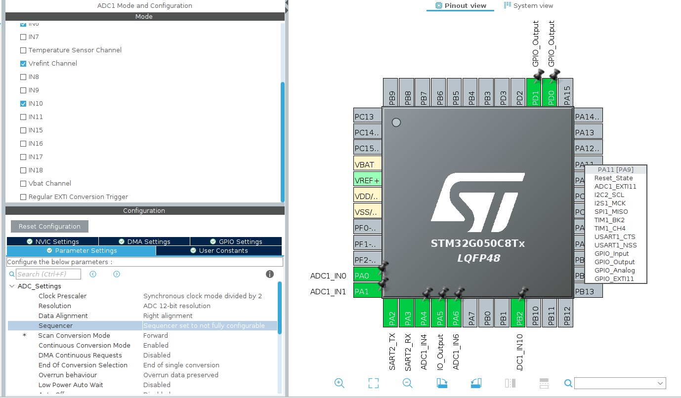 STM32G0 ADC channels availability and GPIO mapping - STMicroelectronics Community