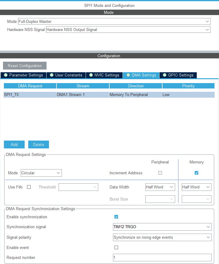 STM32's TIM triggers SPI's DMA sends MSSI when usi... - STMicroelectronics Community