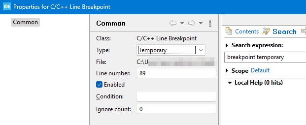 Solved: Override Breakpoint at 'main' ? - STMicroelectronics Community