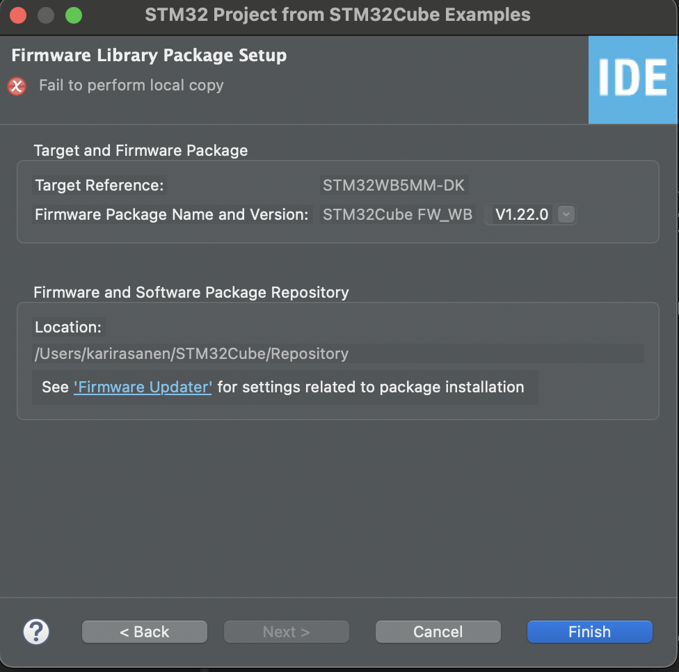Solved: STM32CubeIDE: Example project import fails with "F... - STMicroelectronics Community