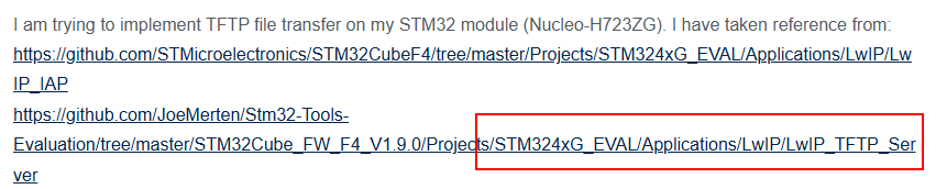 Solved: STM32H7 TFTP Server - STMicroelectronics Community