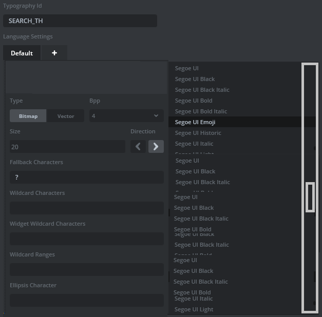 Solved: GfxDesigner: fonts in a list box instead of combo ... - STMicroelectronics Community