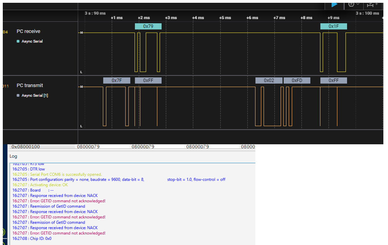 STM32H755 programming via PB14-PB15 bootloader - STMicroelectronics Community