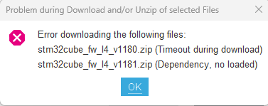 STM32 package installation error - STMicroelectronics Community