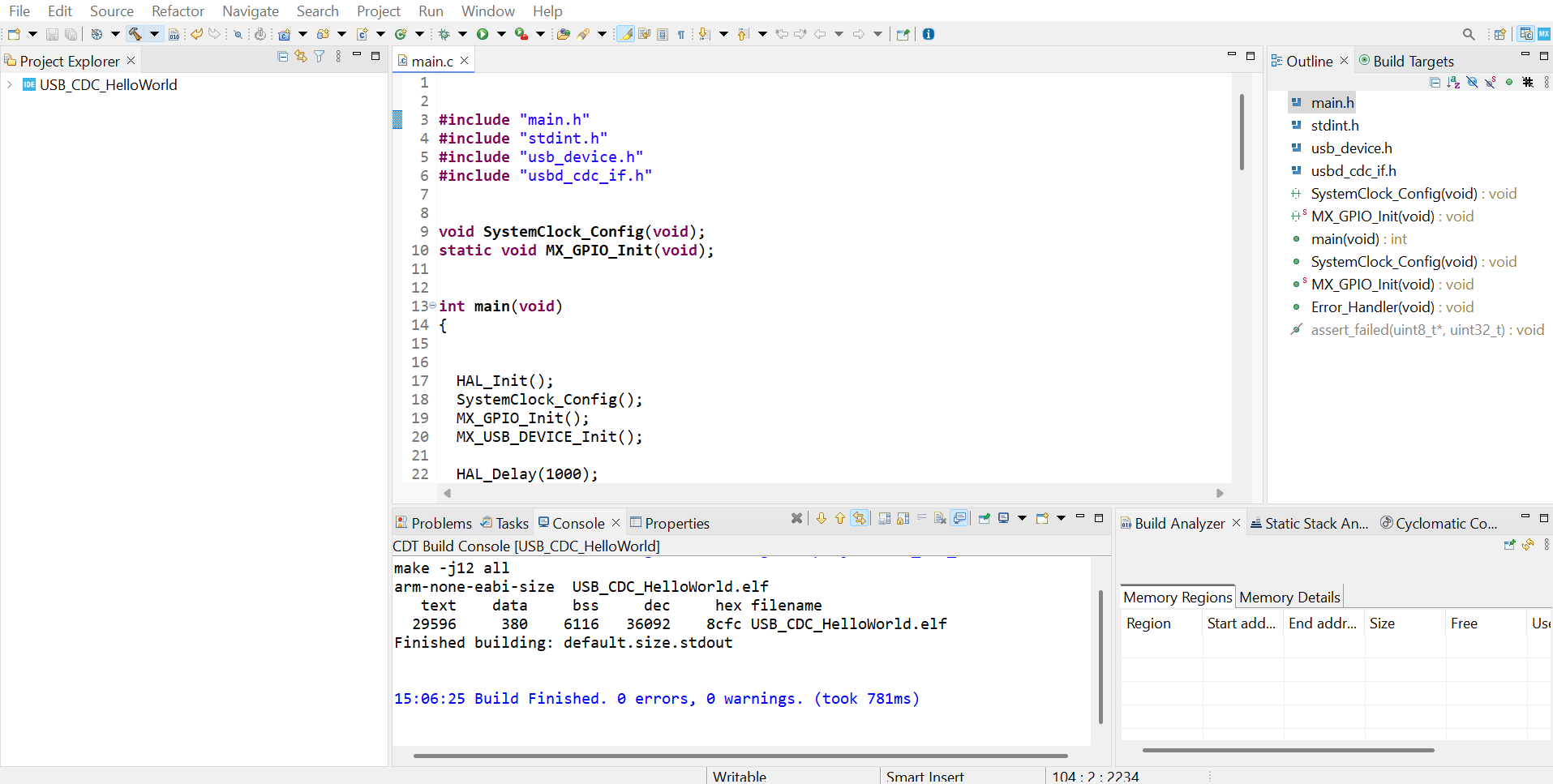 STM32 USB-CDC to create a virtual comport - STMicroelectronics Community