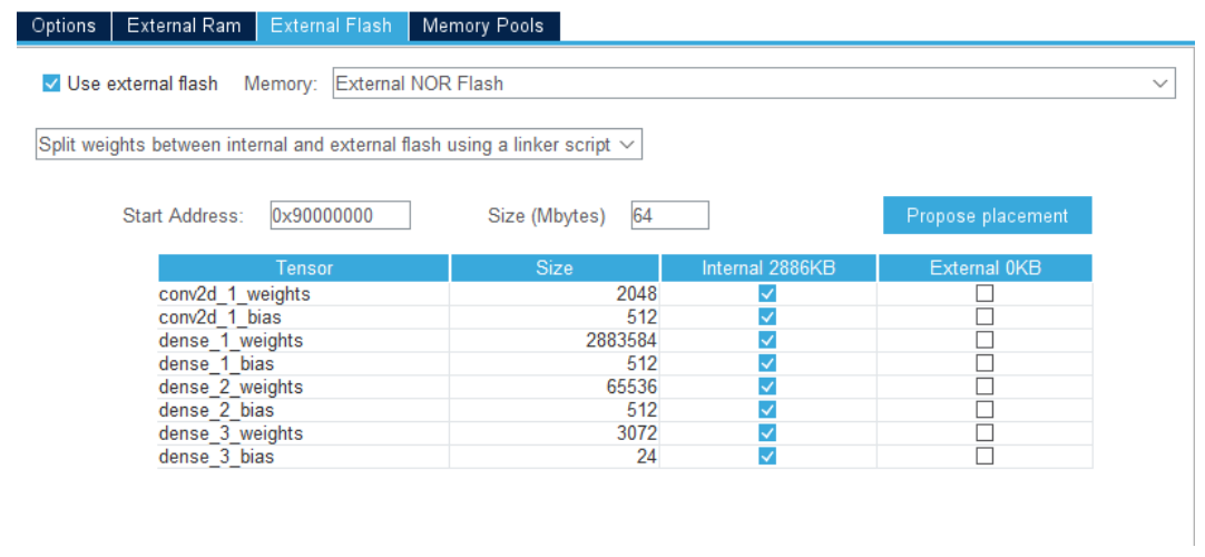 Solved: How to use the extended Flash on X-CUBE-AI - STMicroelectronics Community