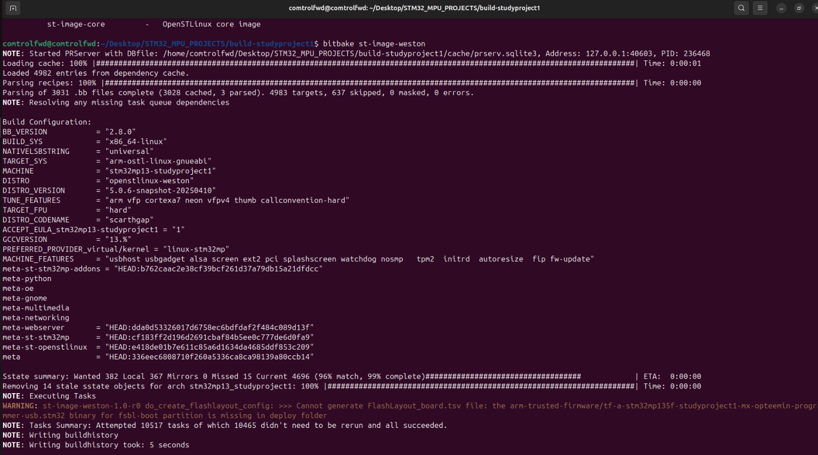 STM32MP135D-FK Compilation Warning - STMicroelectronics Community