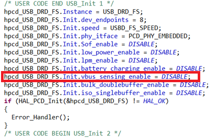 VBus Sensing for self powered USB device using STM... - STMicroelectronics Community