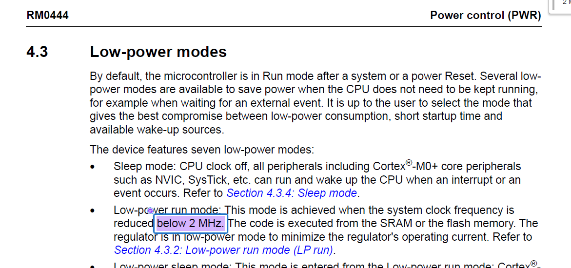 Regulator in Range 2. RM0444 - STMicroelectronics Community