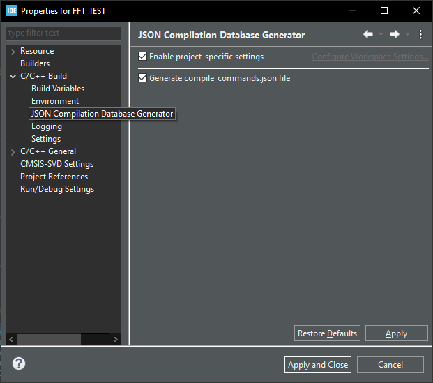 STM32CubeIDE: JSON Compilation Database Generator ... - STMicroelectronics Community