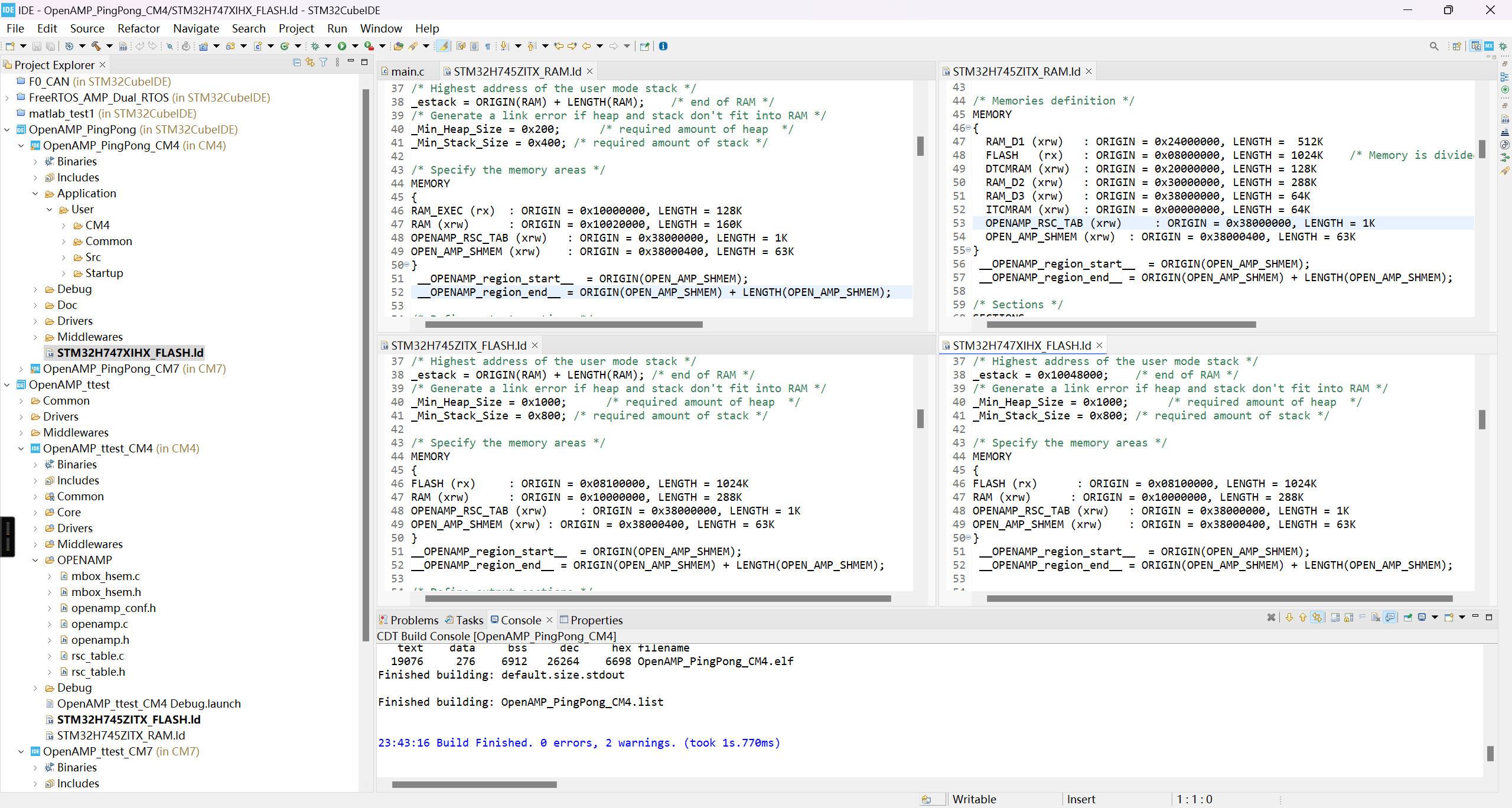 Solved: OpenAMP issue on STM32H745 - STMicroelectronics Community