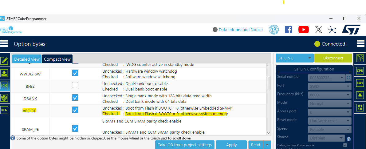 Solved: Use of bootloader to program an STM32G474QET6TR - STMicroelectronics Community