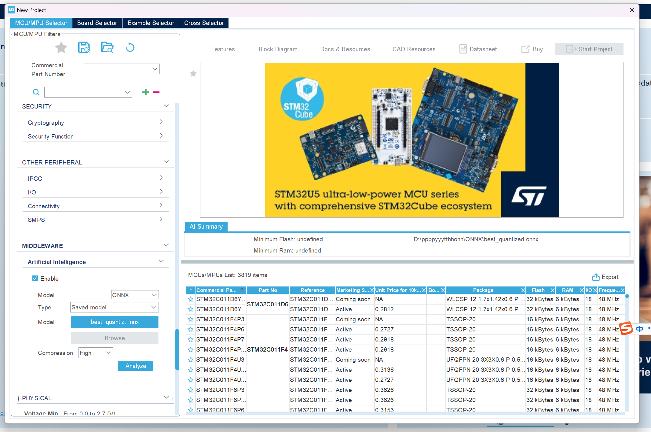 Solved: CubeAI - STMicroelectronics Community