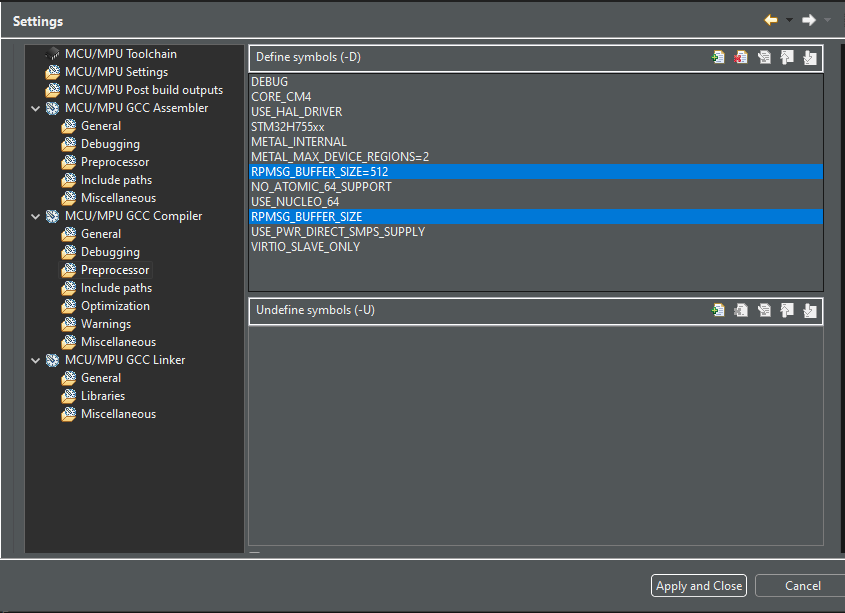 Solved Cubemx 614 Generate Openamp Error In Stm32h747 Er Stmicroelectronics Community