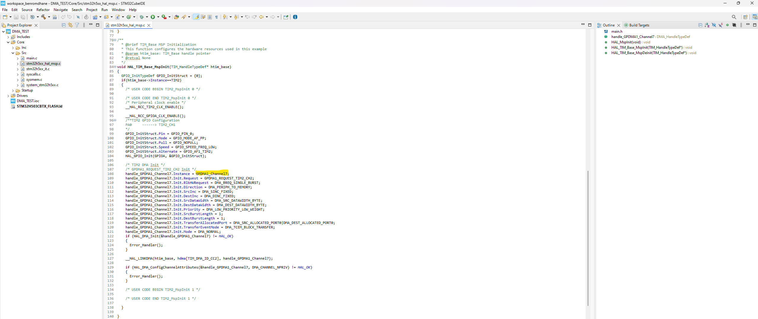Solved: Does CubeMX skip GPDMA channel init when switching... - STMicroelectronics Community