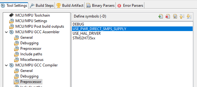 Generated code for STM32H735G-DK defines USE_PWR_L... - STMicroelectronics Community