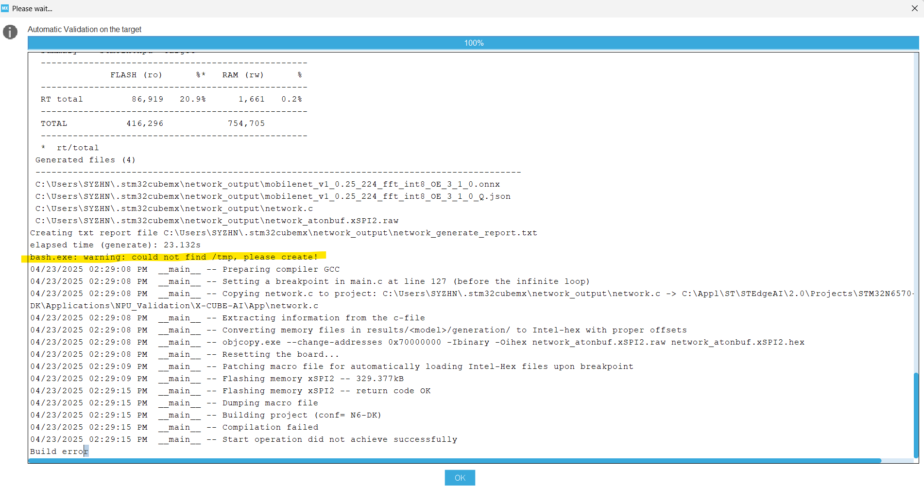 Problem when trying to use the N6 and Neutal ART t... - STMicroelectronics Community