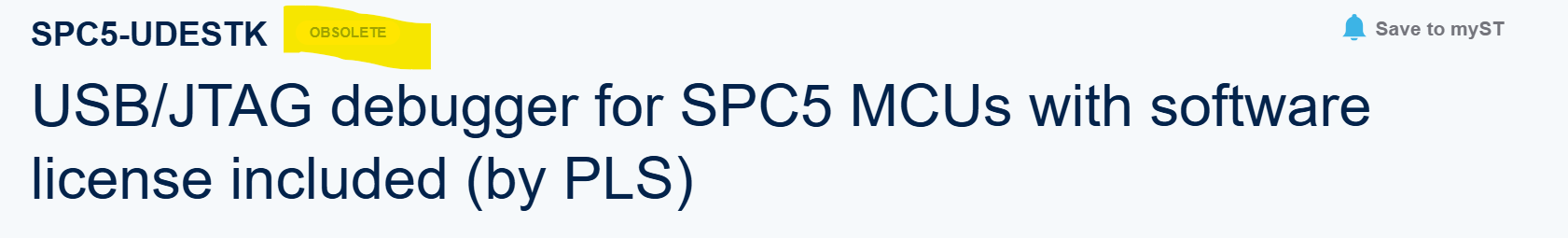 suitable debugger for SPC560P ? - STMicroelectronics Community