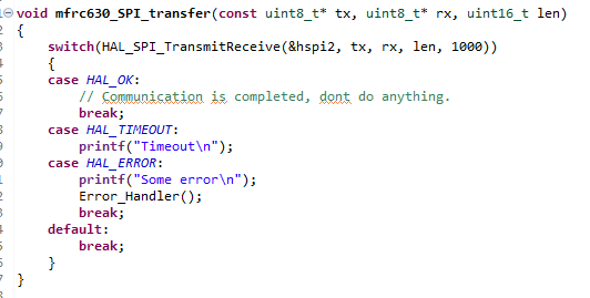 I could not convert the HAL_SPI_TransmitReceive fu... - STMicroelectronics Community