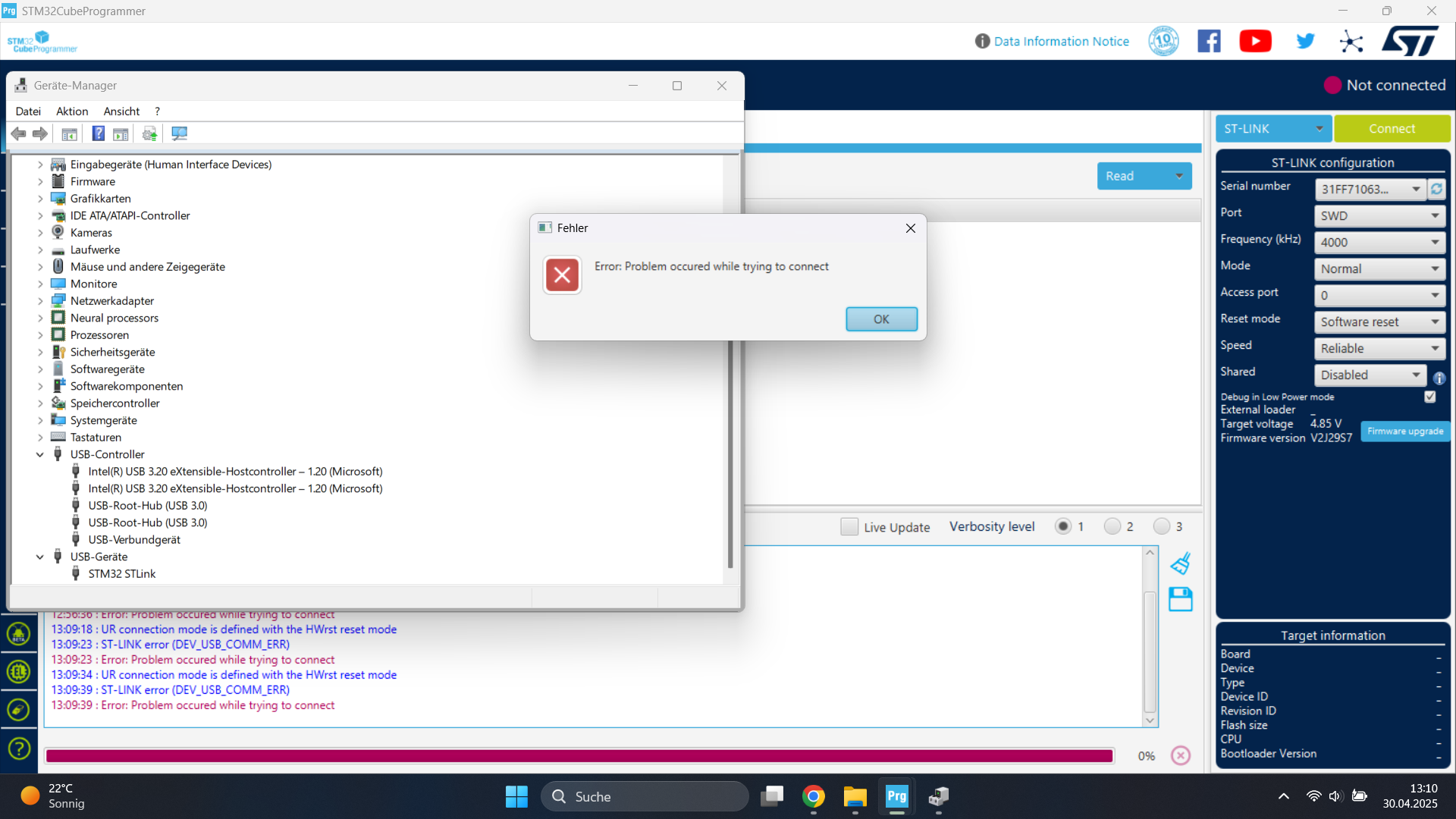 Solved: St Link v2 connection - STMicroelectronics Community