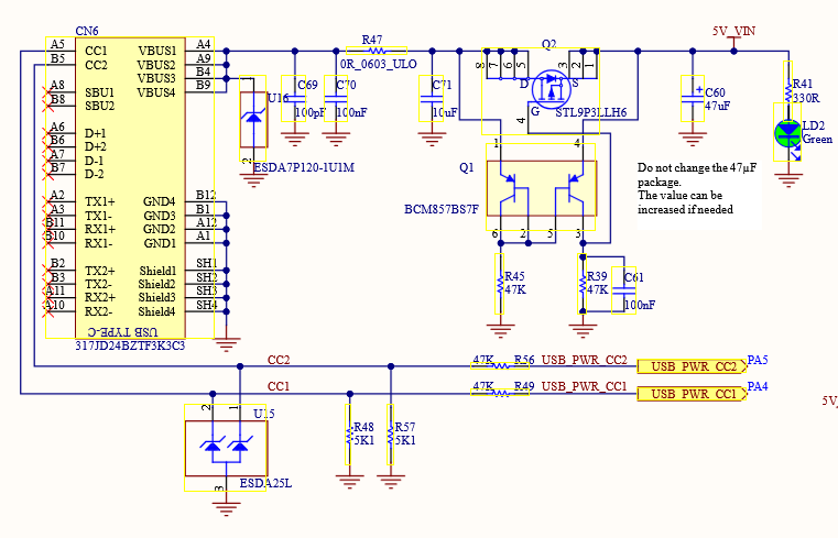 Solved: USB-C power supply schematic - STMicroelectronics Community