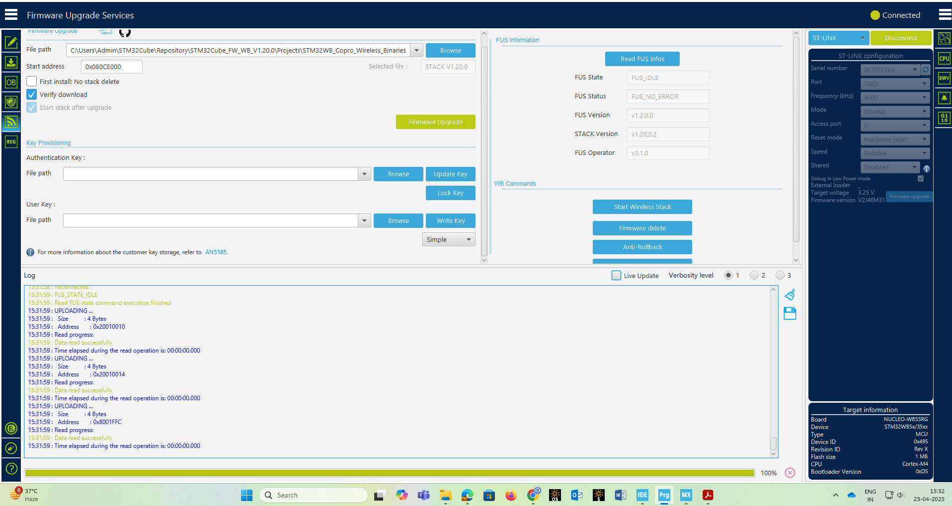 Solved Error Upgrading Stack Version In Firmware Upgrade Stmicroelectronics Community