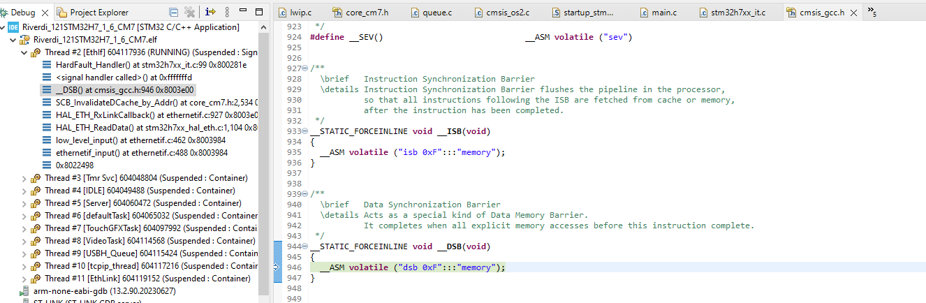 HardFault_Handler when enable LWIP and touchgfx - STMicroelectronics Community