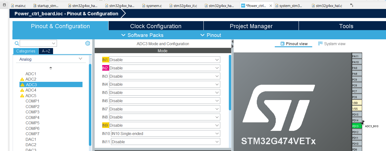 Solved: ADC just giving raw value of 4095 on all channels - STMicroelectronics Community