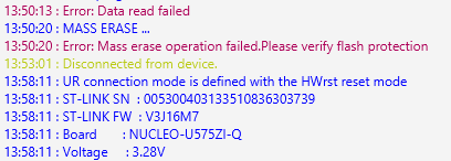 Solved: External Memory Error when flashing Nucleo-575ZI-Q... - STMicroelectronics Community