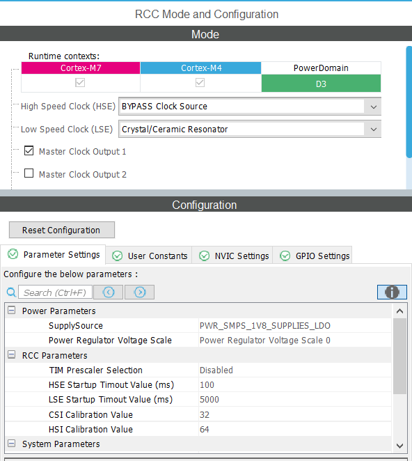 STM32-H755ZI system clock configuration error with... - STMicroelectronics Community