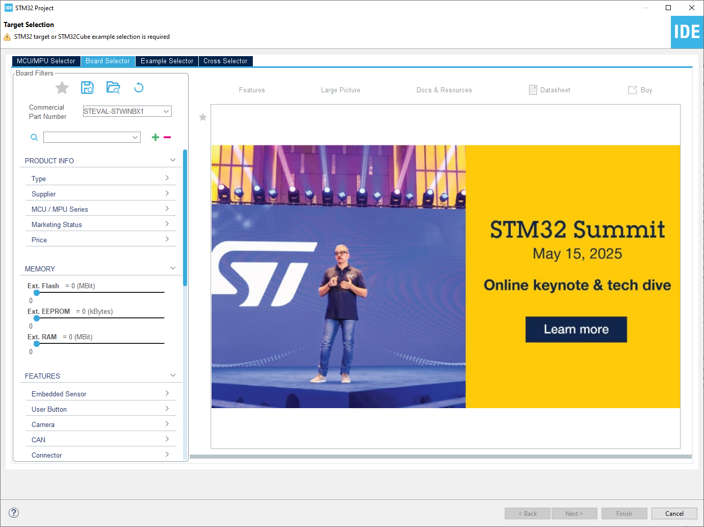 Solved: Board Selector not working anymore - STMicroelectronics Community