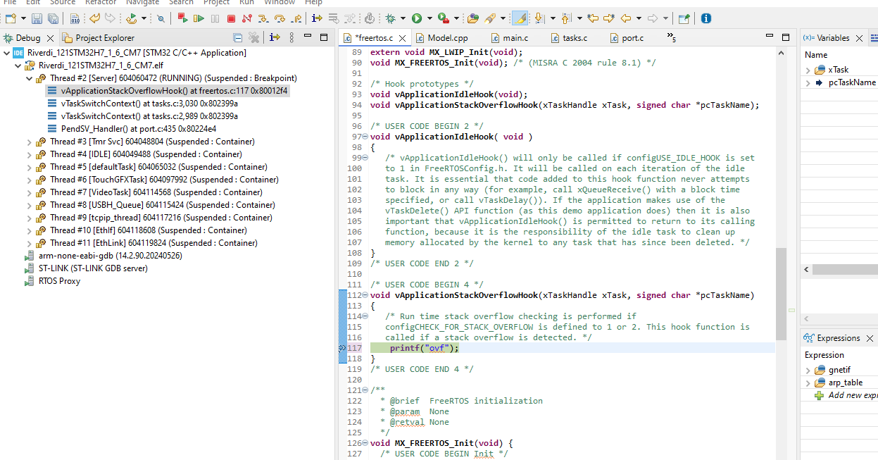 Solved: Free RTOS parameter CHECK_FOR_STACK_OVERFLOW seems... - STMicroelectronics Community