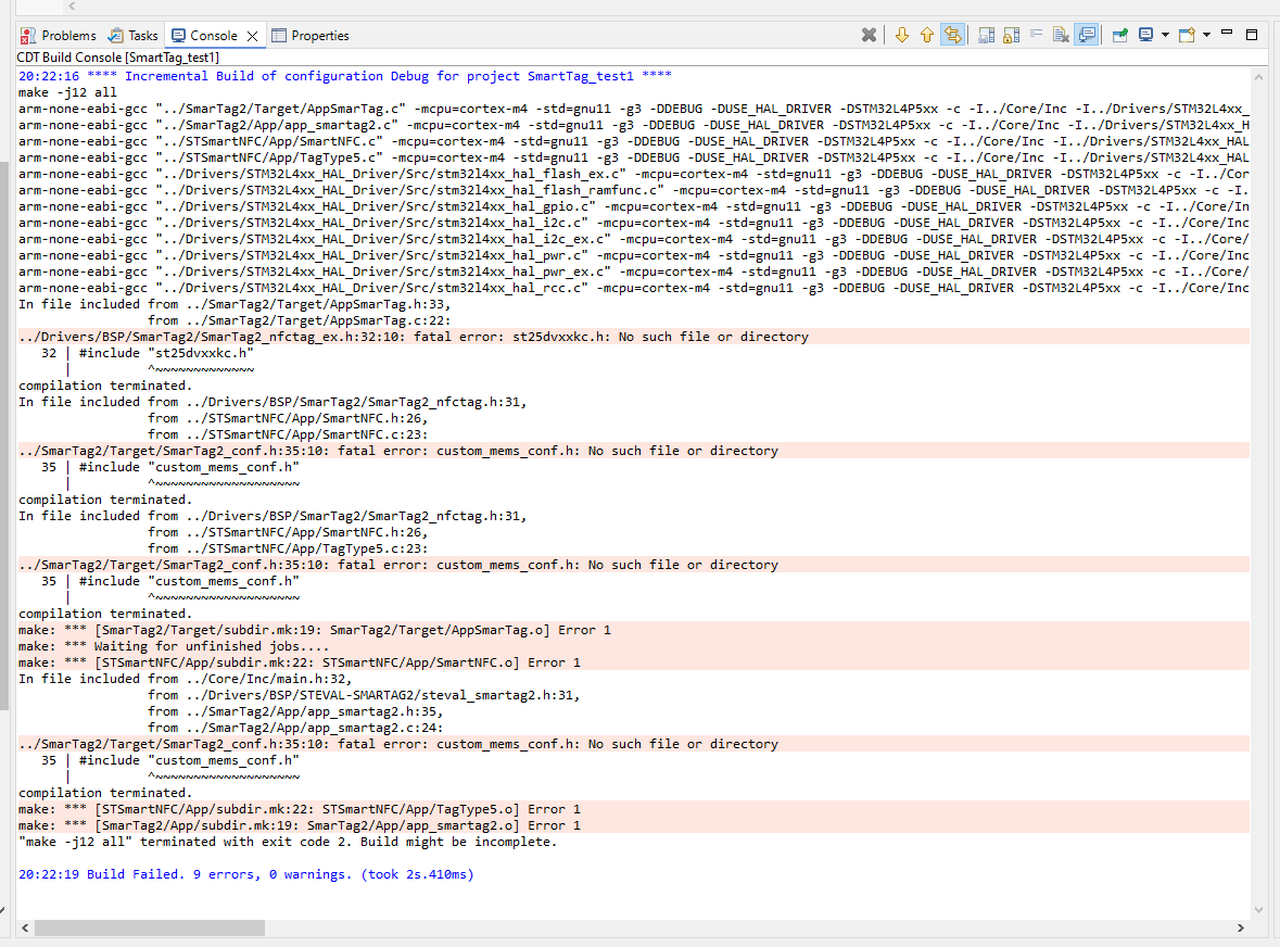 Solved: STEVAL-SMARTAG2 problems with creating new project - STMicroelectronics Community