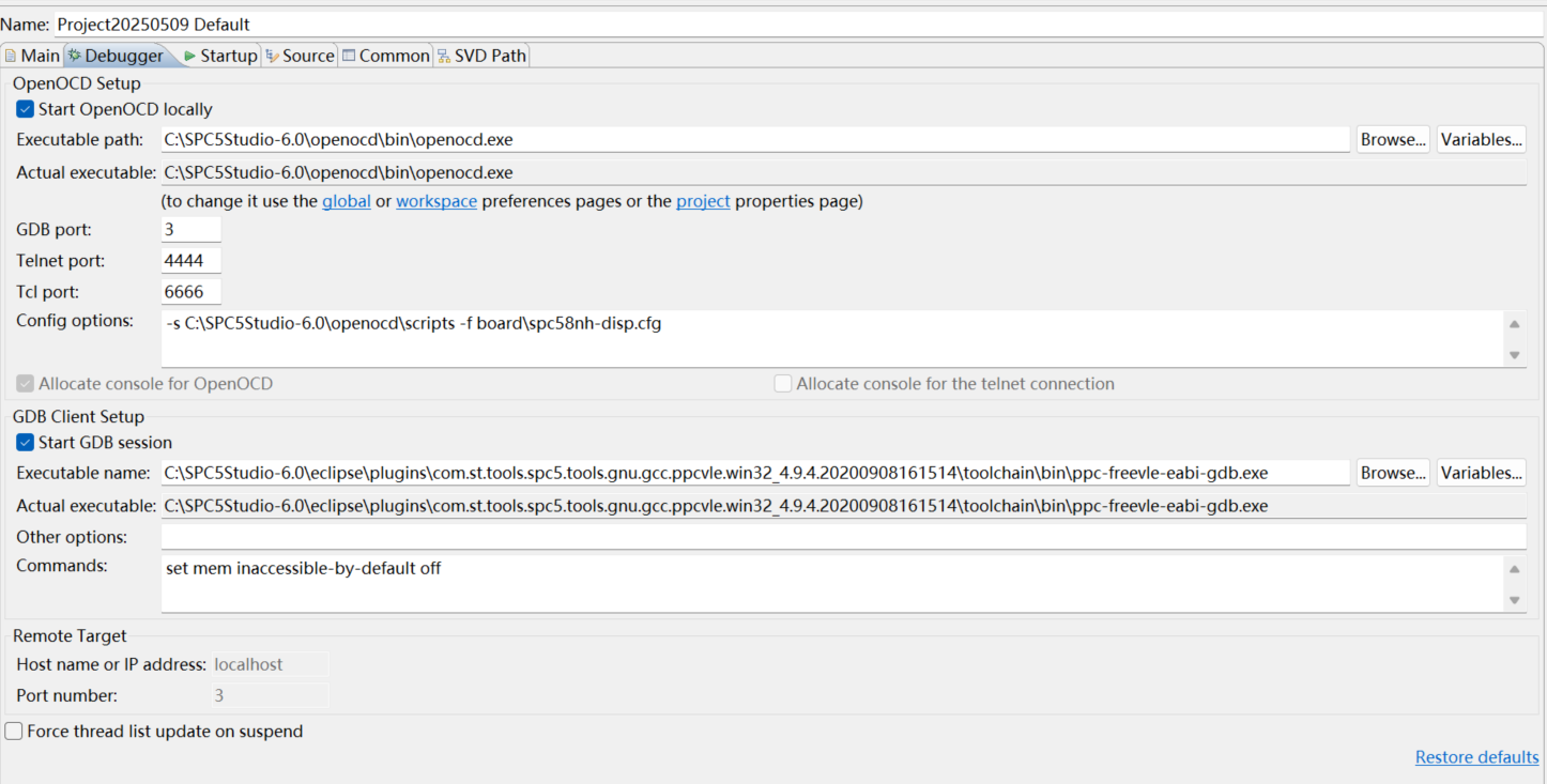 Solved: debug spc58nh with stellarlink by using spc5studio - STMicroelectronics Community