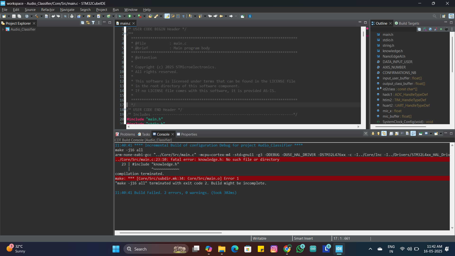 Solved Fixing Knowledgeh No Such File Or Directory Er Stmicroelectronics Community