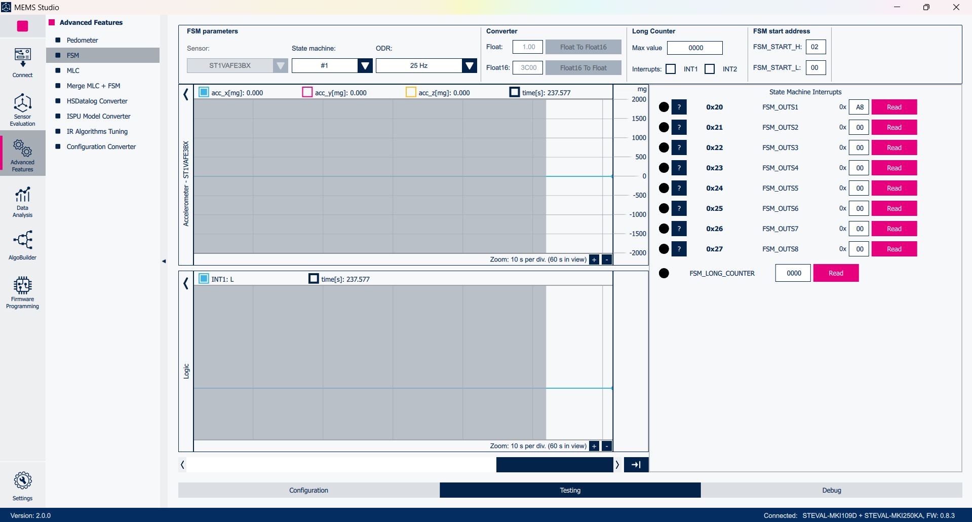 Solved: MEMS-Studio FSM on MKI109D - STMicroelectronics Community