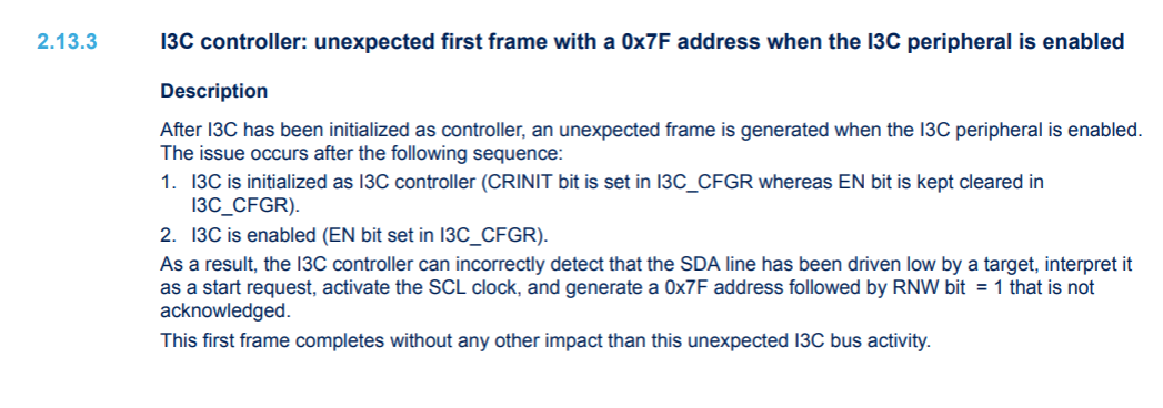 Stm32 H533 I3c Does Not Ack When Sending 7e Stmicroelectronics Community