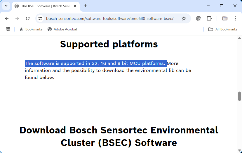 Does Bosch BSEC library support Cortex-M0+ ? - STMicroelectronics Community