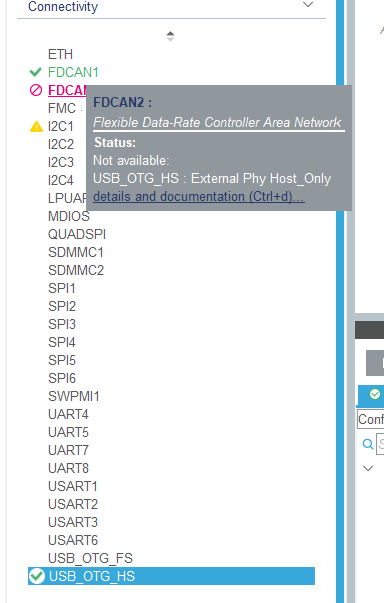 Solved: Usage of ULPI & CANFD interfaces - STMicroelectronics Community