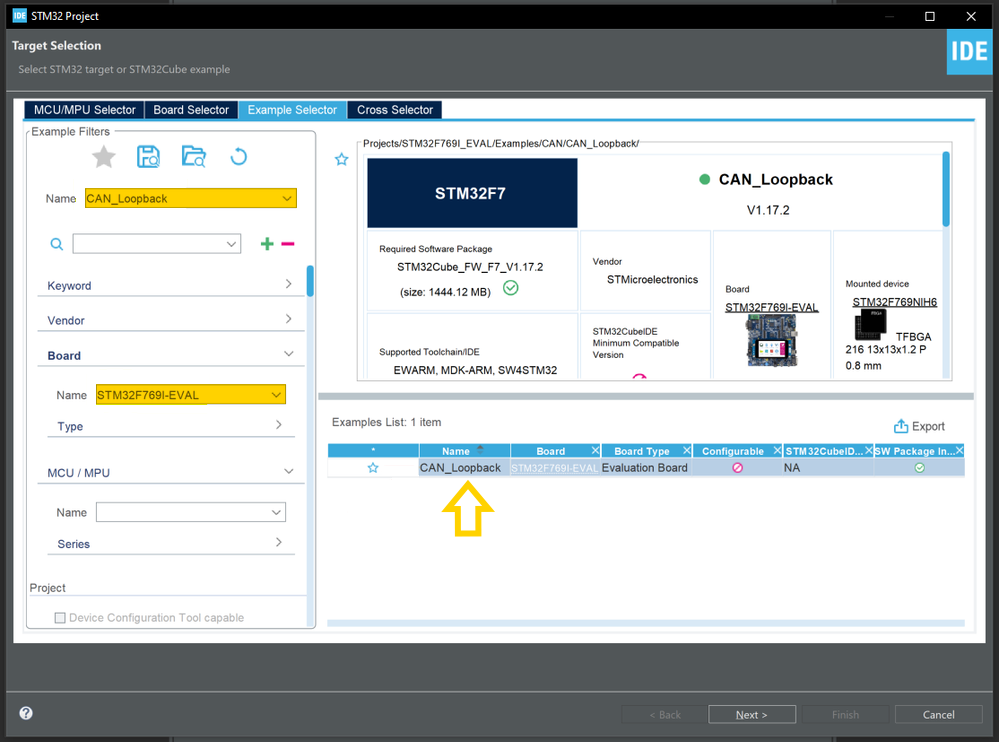 Porting the STM32F769I-EVAL CAN_Loopback example p... - STMicroelectronics Community
