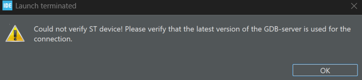 STM32F407ZET6 Could not verify ST Device - STMicroelectronics Community