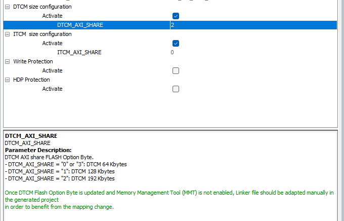 Stm32h7 With Dtcm Of 192k Getting Elf Load Problem Stmicroelectronics Community