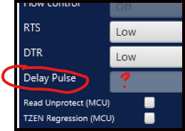 Solved: Error 'Invalid Delay value' when connect using UAR... - STMicroelectronics Community