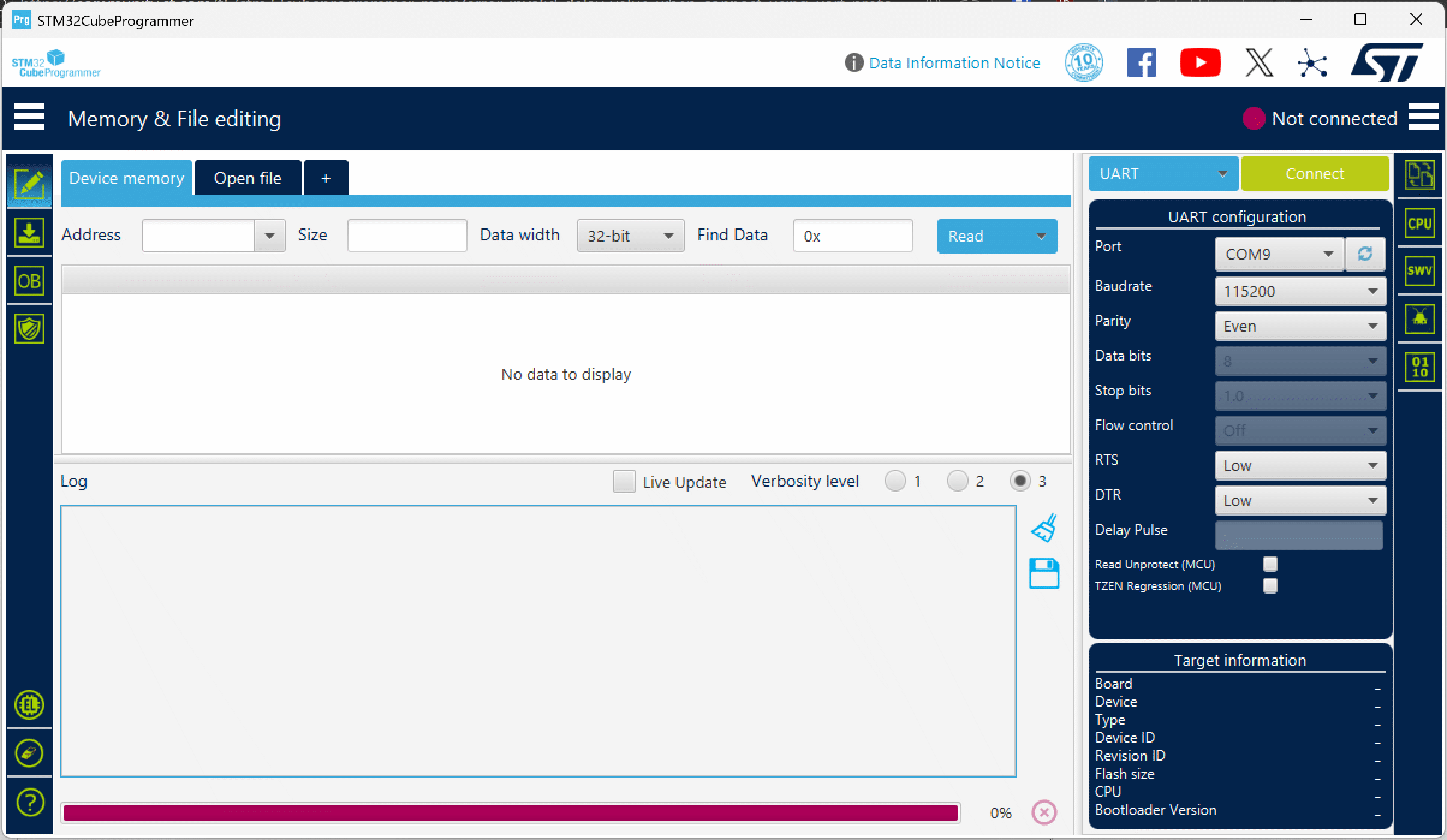 Solved: Error 'Invalid Delay value' when connect using UAR... - STMicroelectronics Community