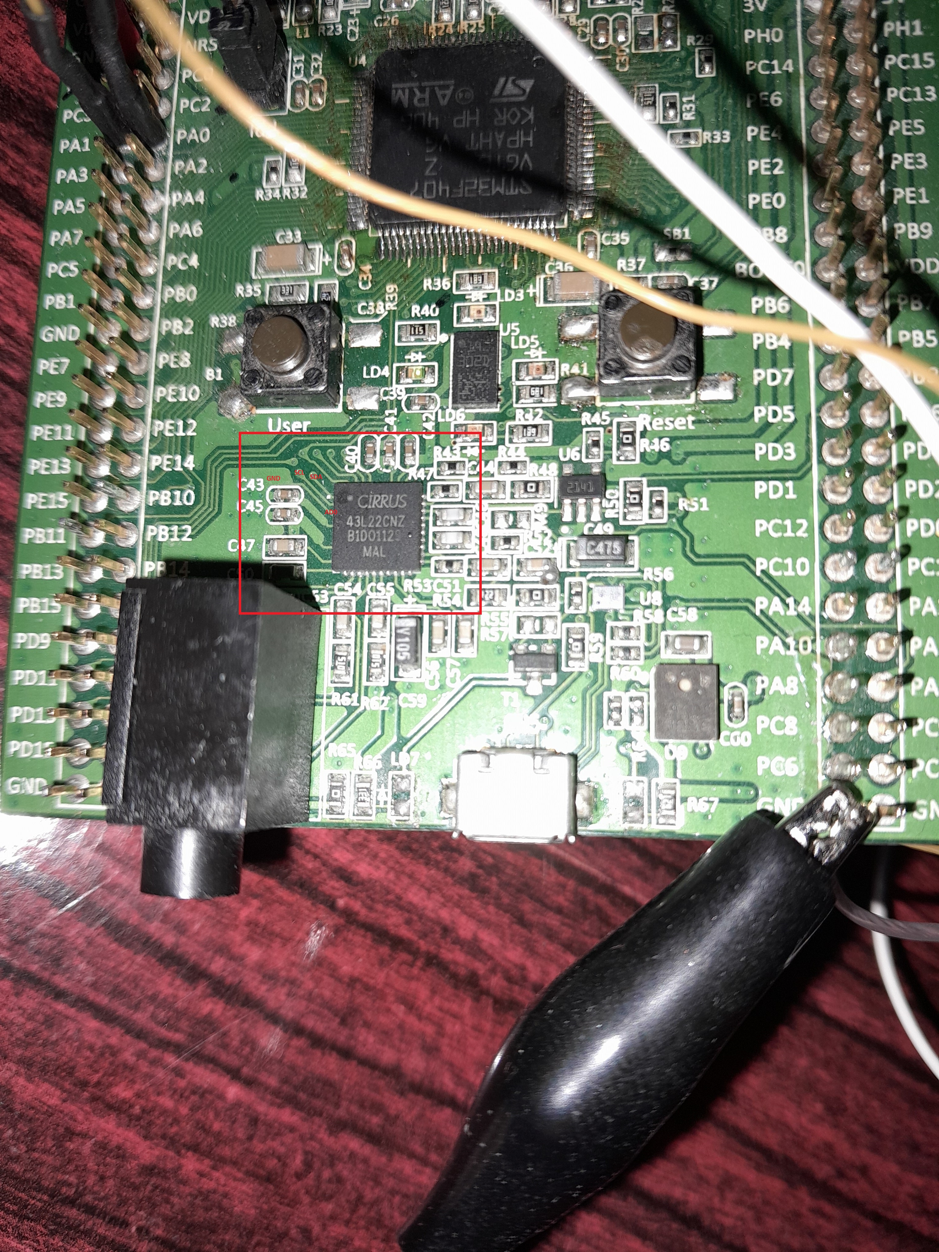 STM32F4 Discovery issue with I2C addresses of CS43... - STMicroelectronics Community