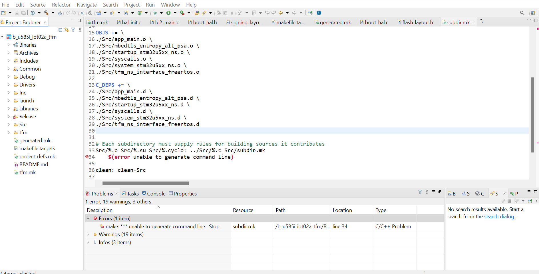"Unable to Generate Command Line" in STM32CubeIDE ... - STMicroelectronics Community