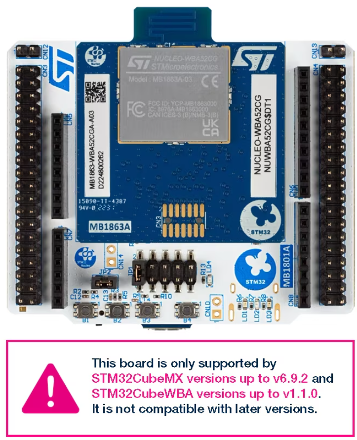 Why there is no NUCLEO-WBA52CG projects in STM32Cu... - STMicroelectronics Community