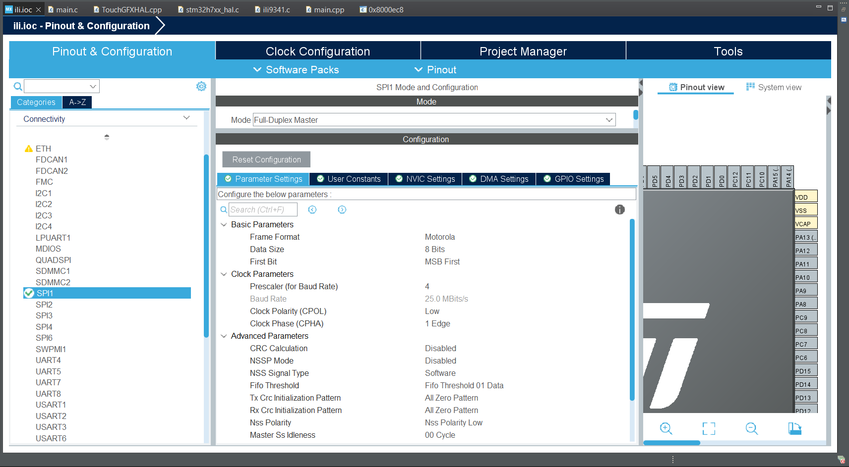 Problem in using TouchGFX on custom board for STM3... - STMicroelectronics Community