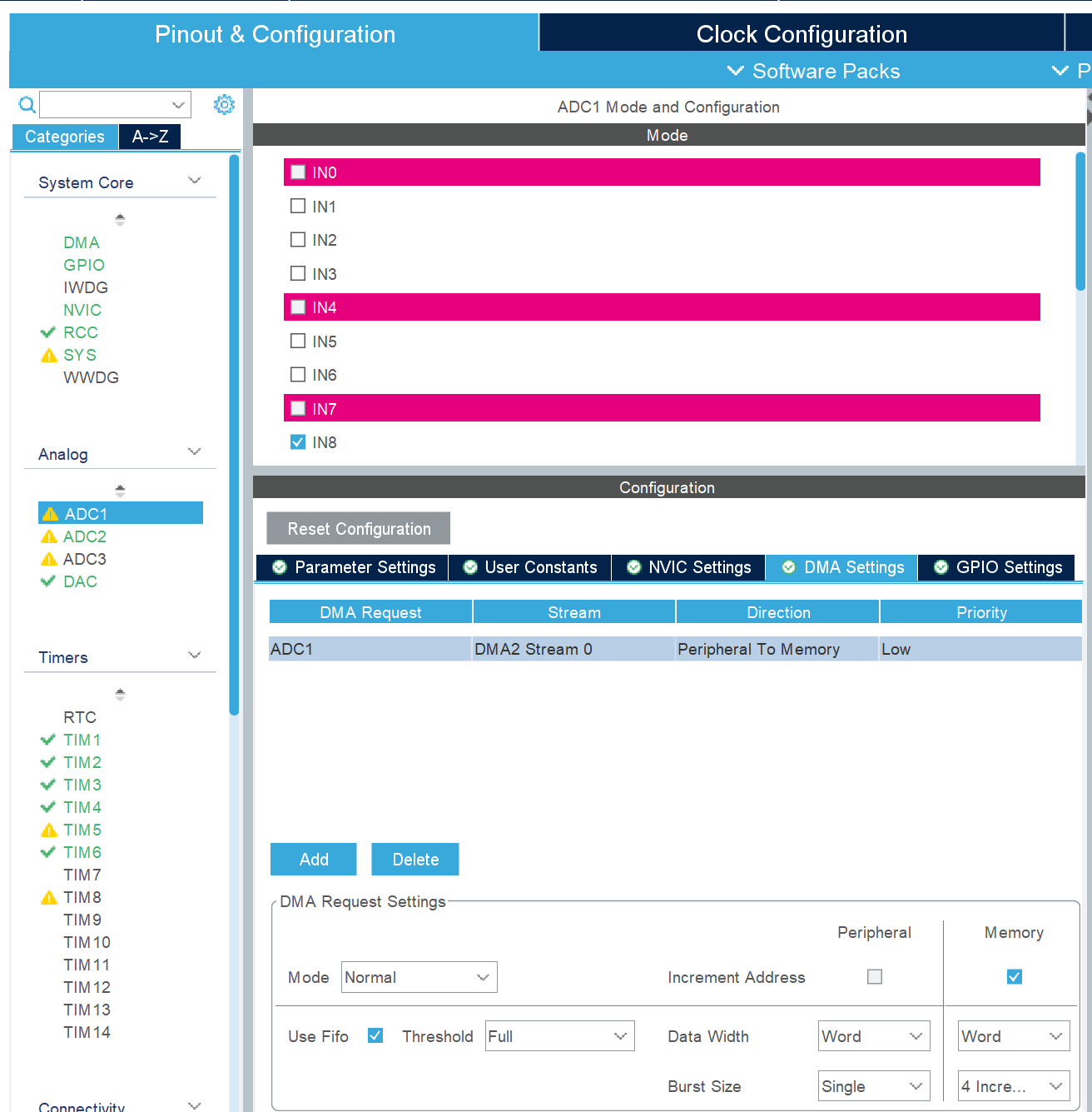 Solved: can't print ADC data at high Sample Rate - STMicroelectronics Community