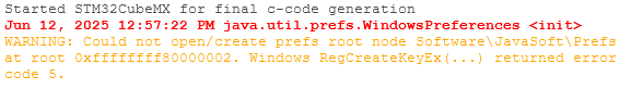 Solved: Warning and error pops up while generating code th... - STMicroelectronics Community